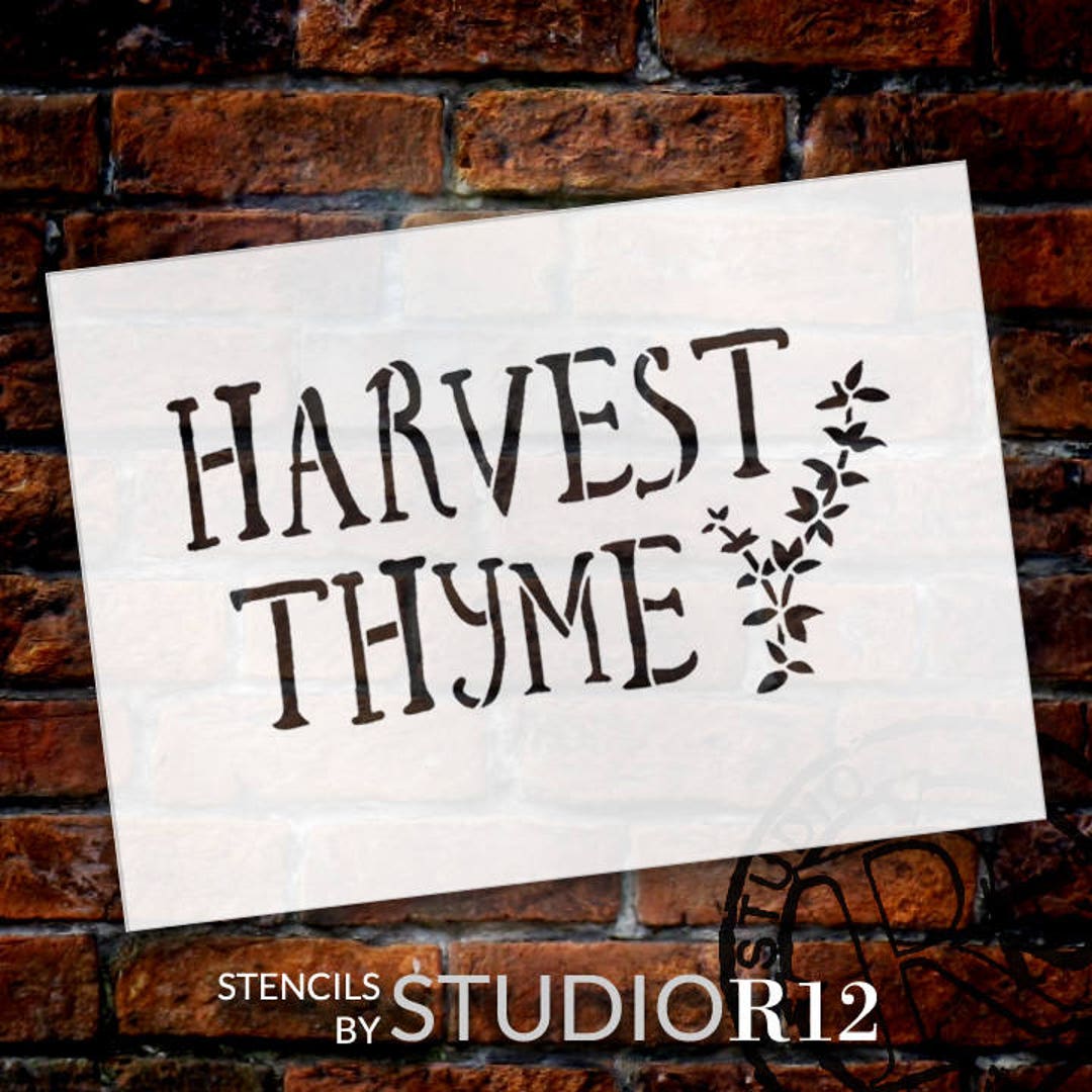 Harvest Thyme Word Art Stencil Select Size STCL1993 by Studior12 - Etsy