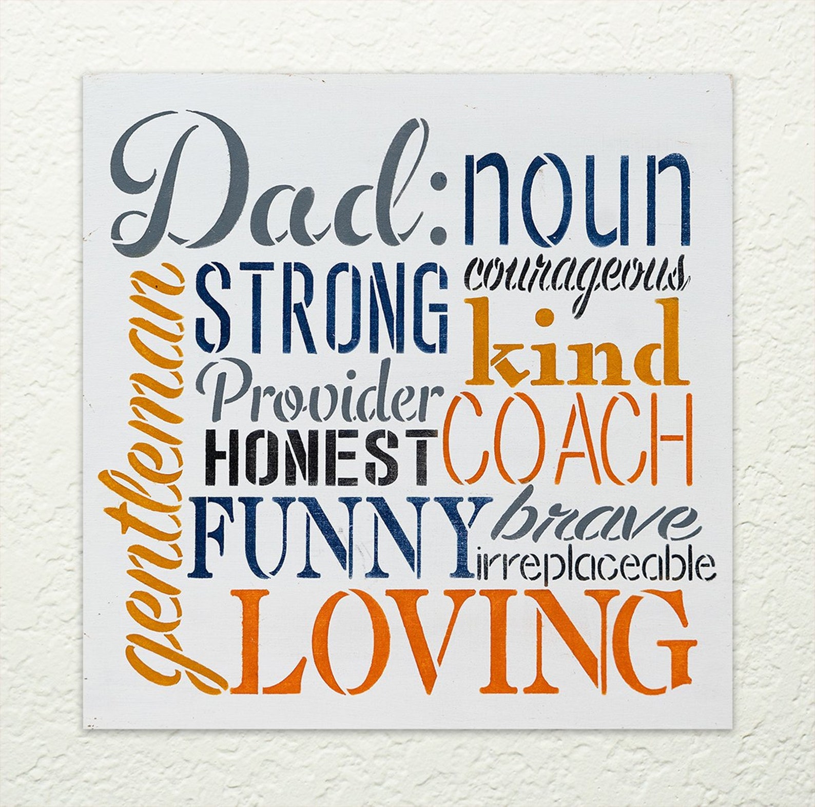 Dad Noun Sign Stencil by Studior12 Wood Signs Word Art - Etsy