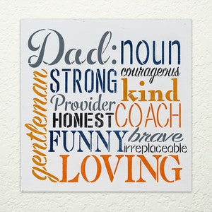Dad Noun Sign Stencil by Studior12 Wood Signs Word Art Reusable Father ...