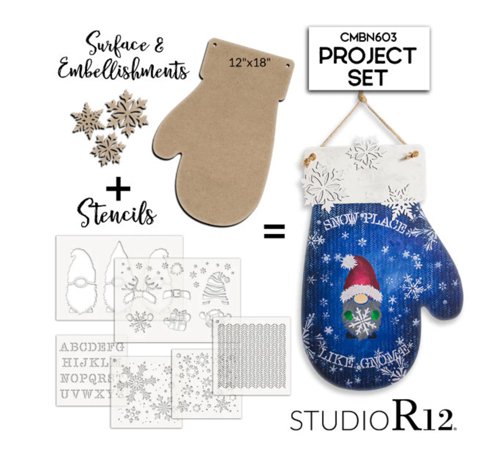 Snow Place Like Gnome Mitten Project Set CMBN603 - Etsy