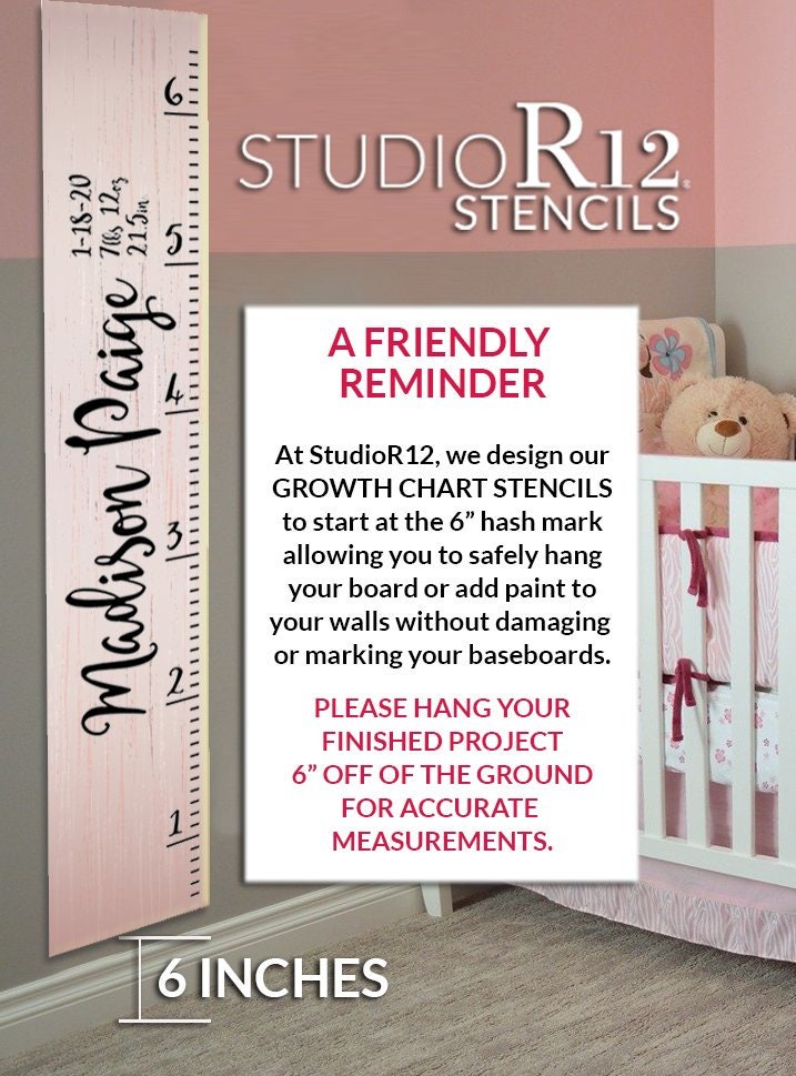 Personalized Name Growth Chart 3-Part Stencil with Boho | Etsy