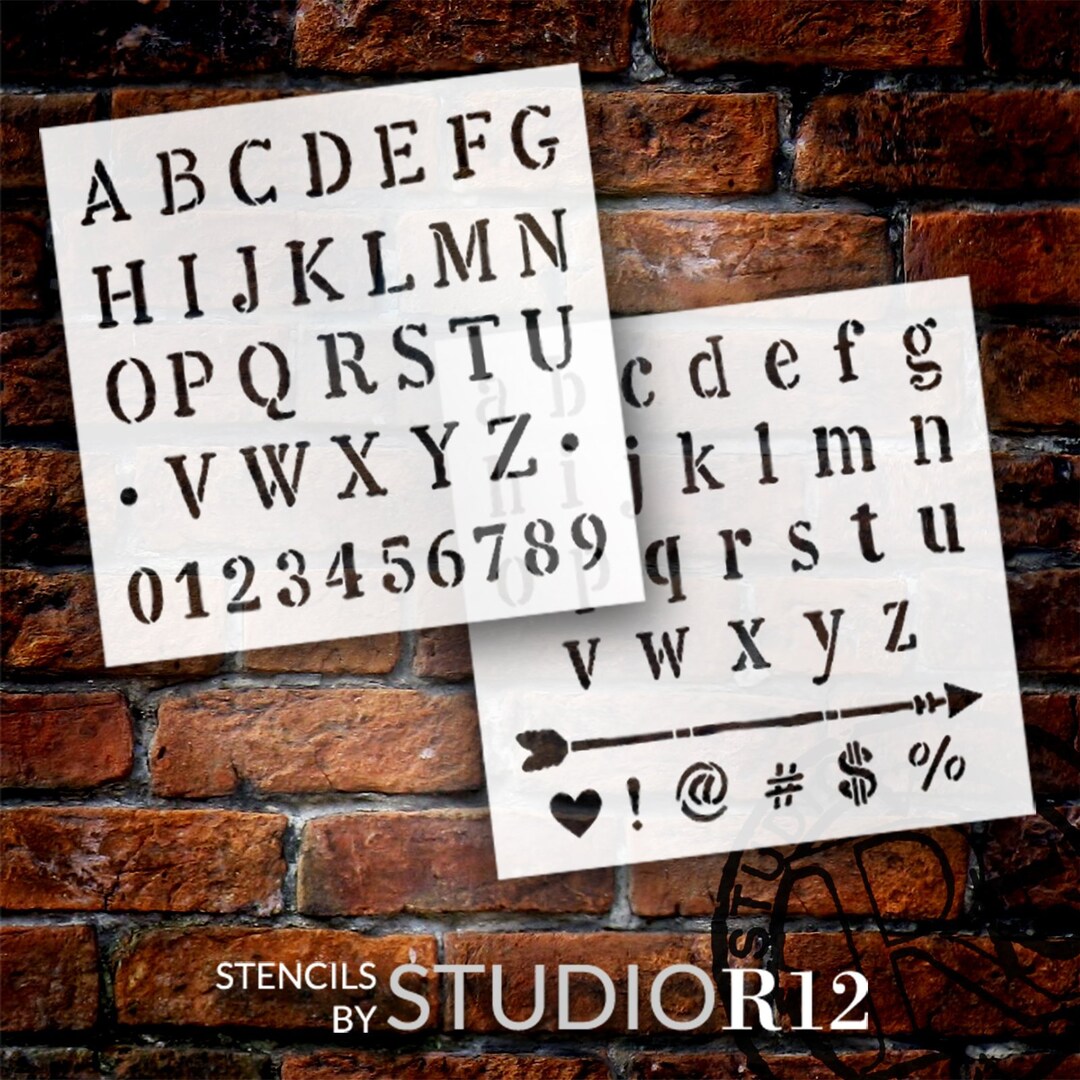Funky Hand-drawn Lettering Stencils by Studior12 Reusable Full Alphabet ...