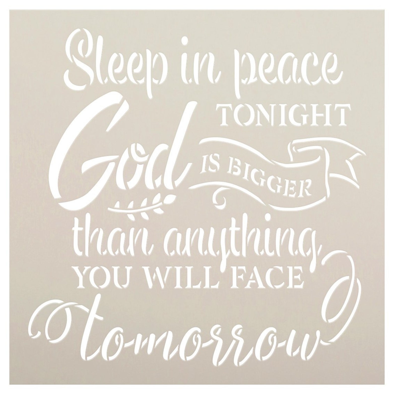 Sleep in Peace Tonight Stencil by Studior12 DIY Inspiration Faith Quote ...