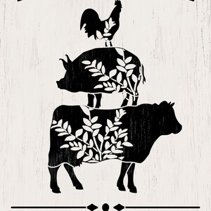Eggs Meat Dairy Animal Stack Stencil by Studior12 Craft DIY Farmhouse ...