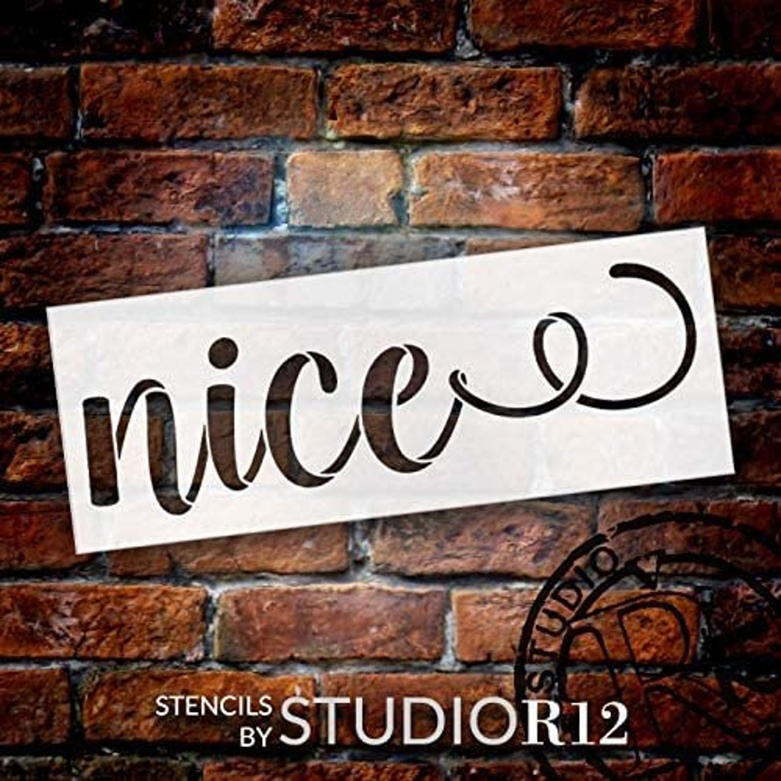 Nice Dainty Script Word Stencil by Studior12 DIY Inspiration - Etsy