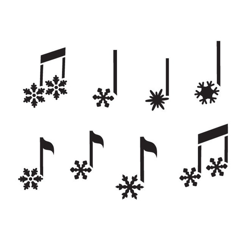 Snowflake Music Notes Stencil by Studior12 Reusable | Etsy