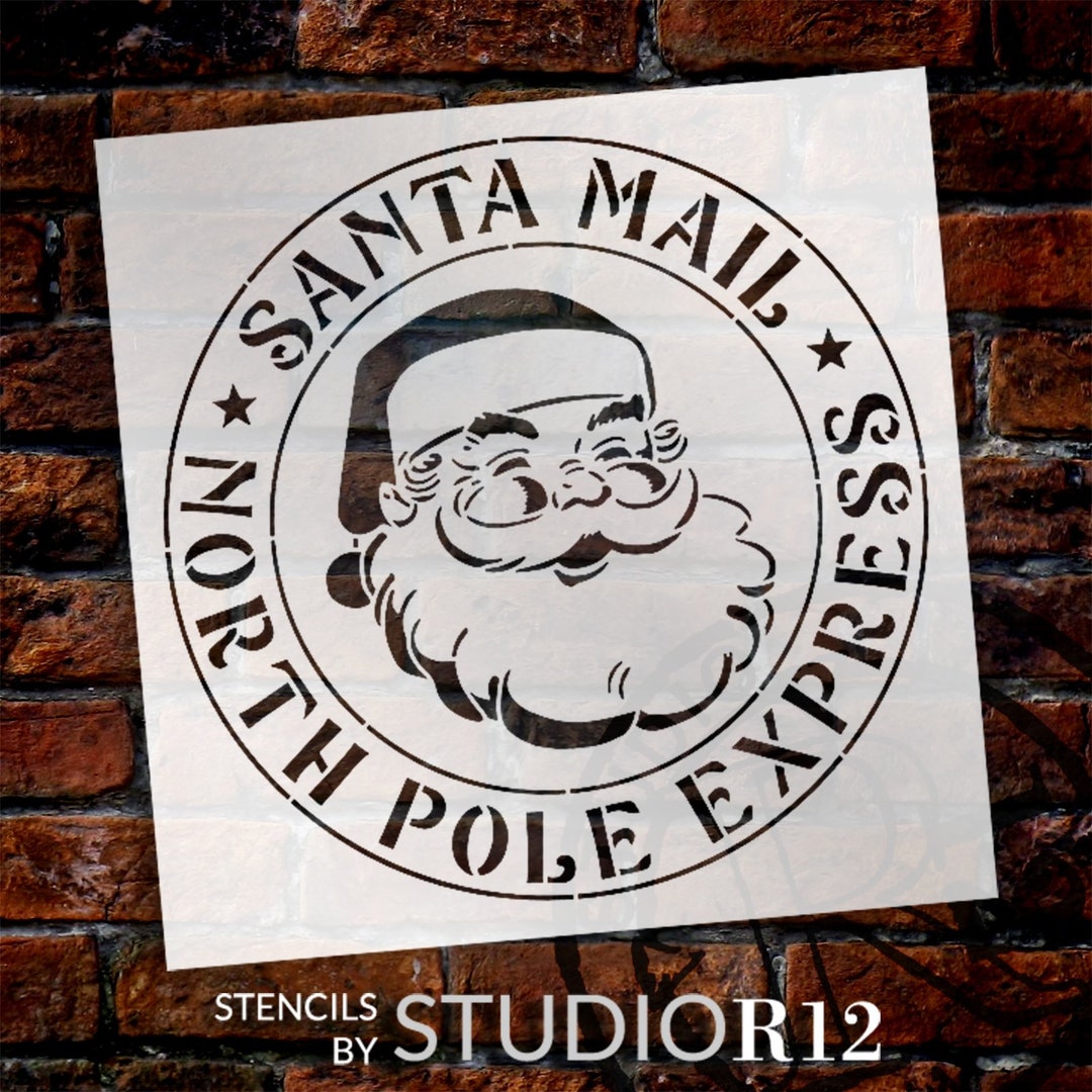 Santa Mail North Pole Express Stencil by Studior12 Select - Etsy