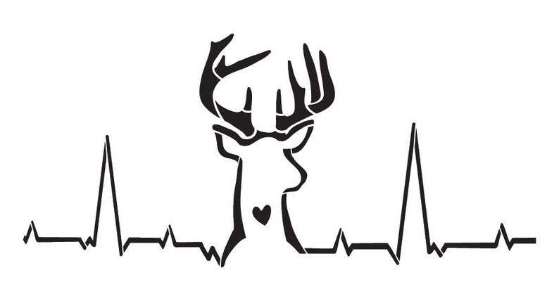 Deer Hunting Heartbeat Stencil by Studior12 Reusable Mylar - Etsy