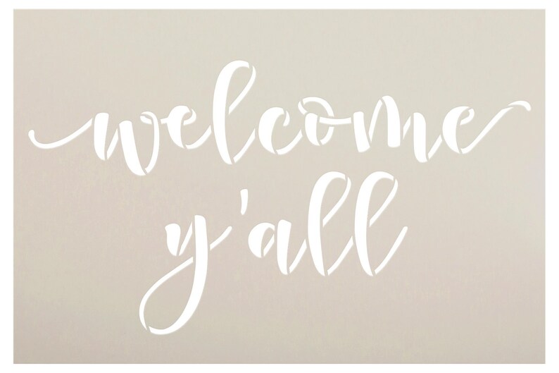 Welcome Y'all Script Doormat Stencil by Studior12 Craft - Etsy