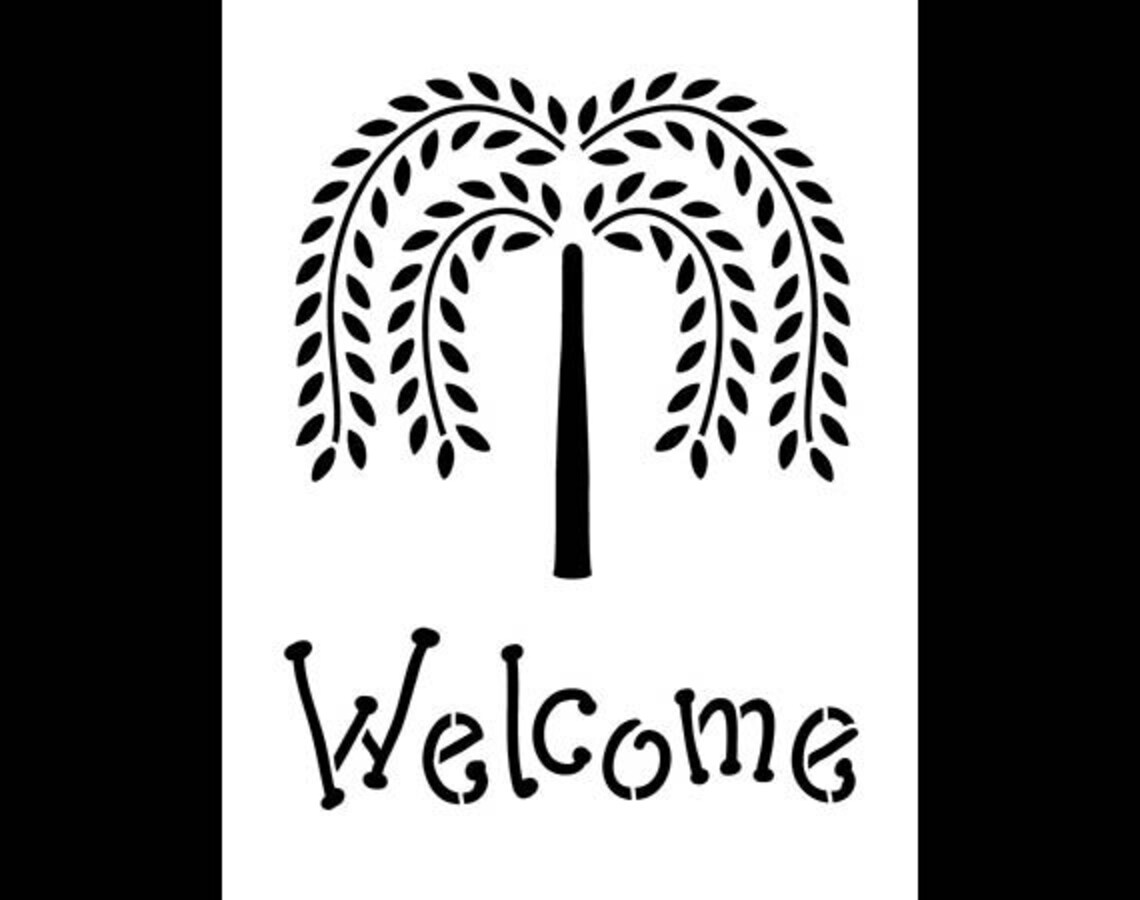 Willow Tree Welcome Word Art Stencil Select Size - Etsy
