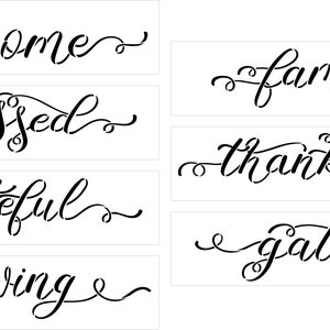 Farmhouse Cursive Script Word Stencil Set by Studior12 DIY Family Home ...