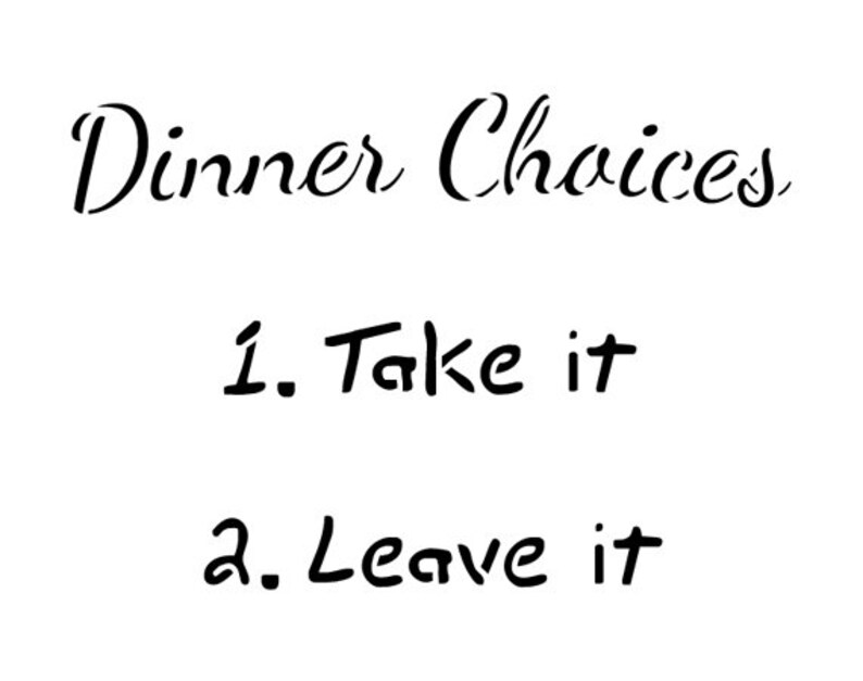 Dinner Choices Word Stencil Select Size STCL1341 by - Etsy