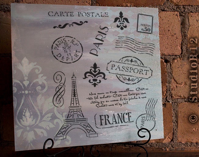 Passport to Paris Stencil 8.5 X 11 STCL366 - Etsy