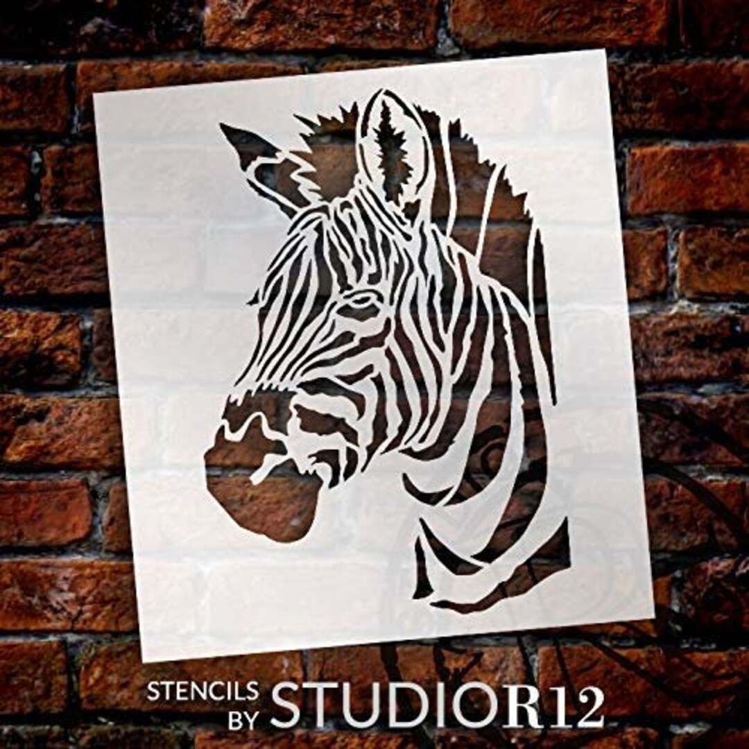 Zebra Portrait Stencil by Studior12 Zoo Animals Craft - Etsy