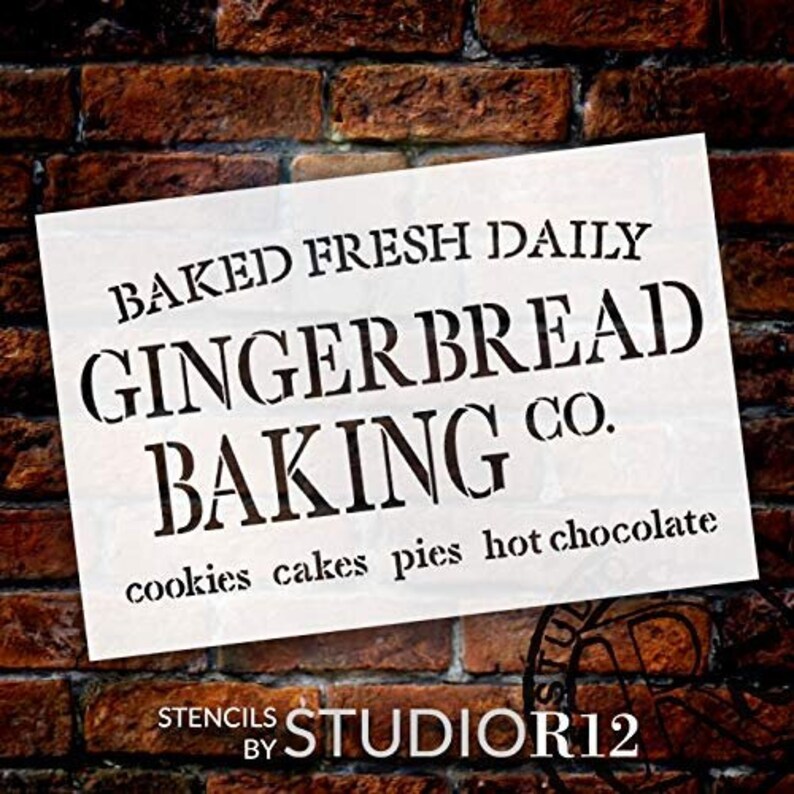 Gingerbread Baking Co Stencil Fresh Daily by Studior12 - Etsy