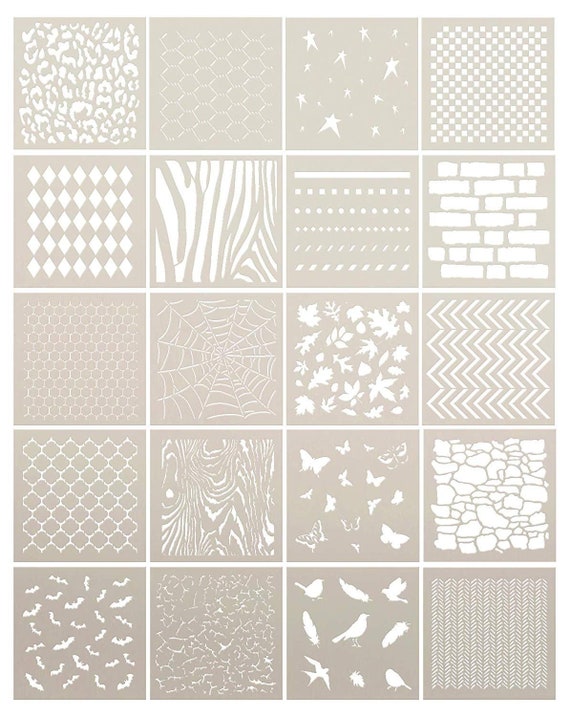 Background Pattern Multi-Design Stencil Set 20 Piece by | Etsy