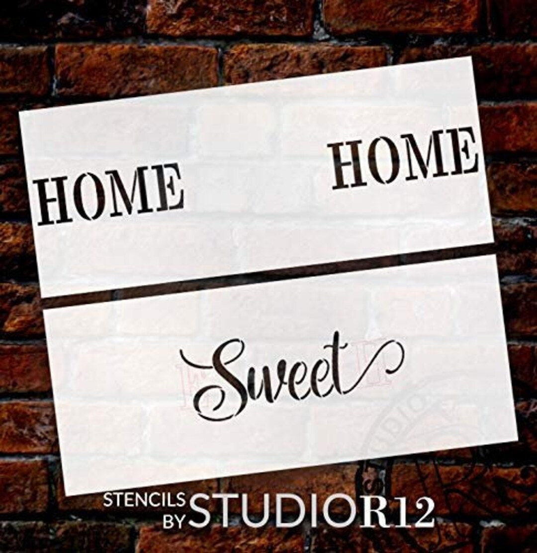 Home Sweet Home Stencil 2 Part by Studior12 Reusable - Etsy