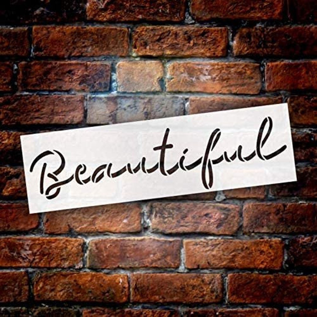Beautiful Cursive Script Stencil by Studior12 DIY Inspiration Quote ...