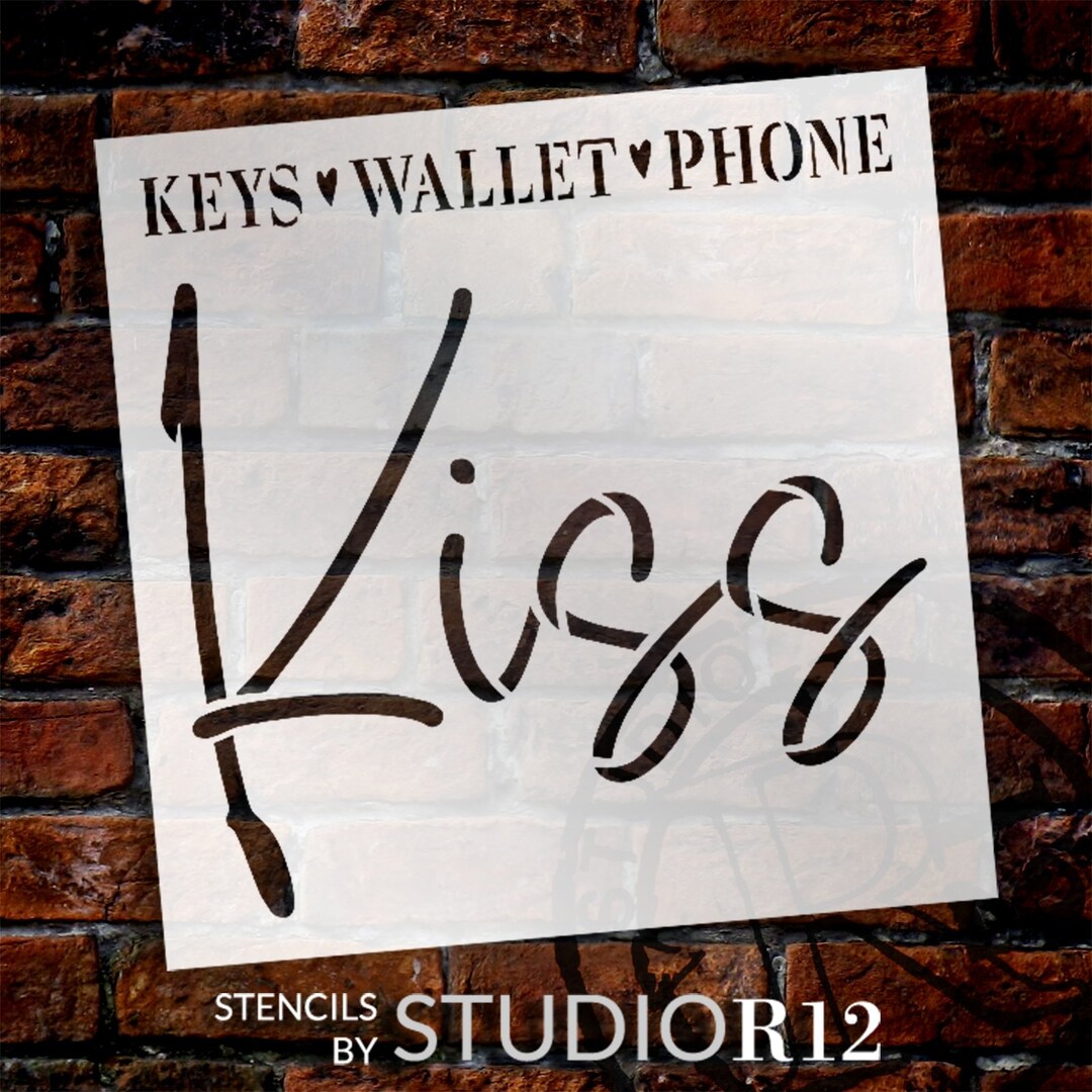 Keys Wallet Phone Kiss Checklist Stencil by Studior12 Craft - Etsy