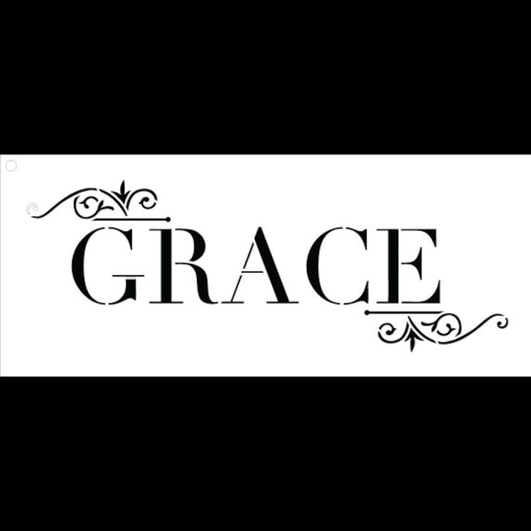 Grace Word Art Stencil Select Size by Studior12 - Etsy