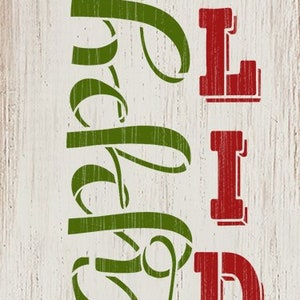 Vertical Happy Holidays Tall Porch Sign Stencil by Studior12 4ft USA ...