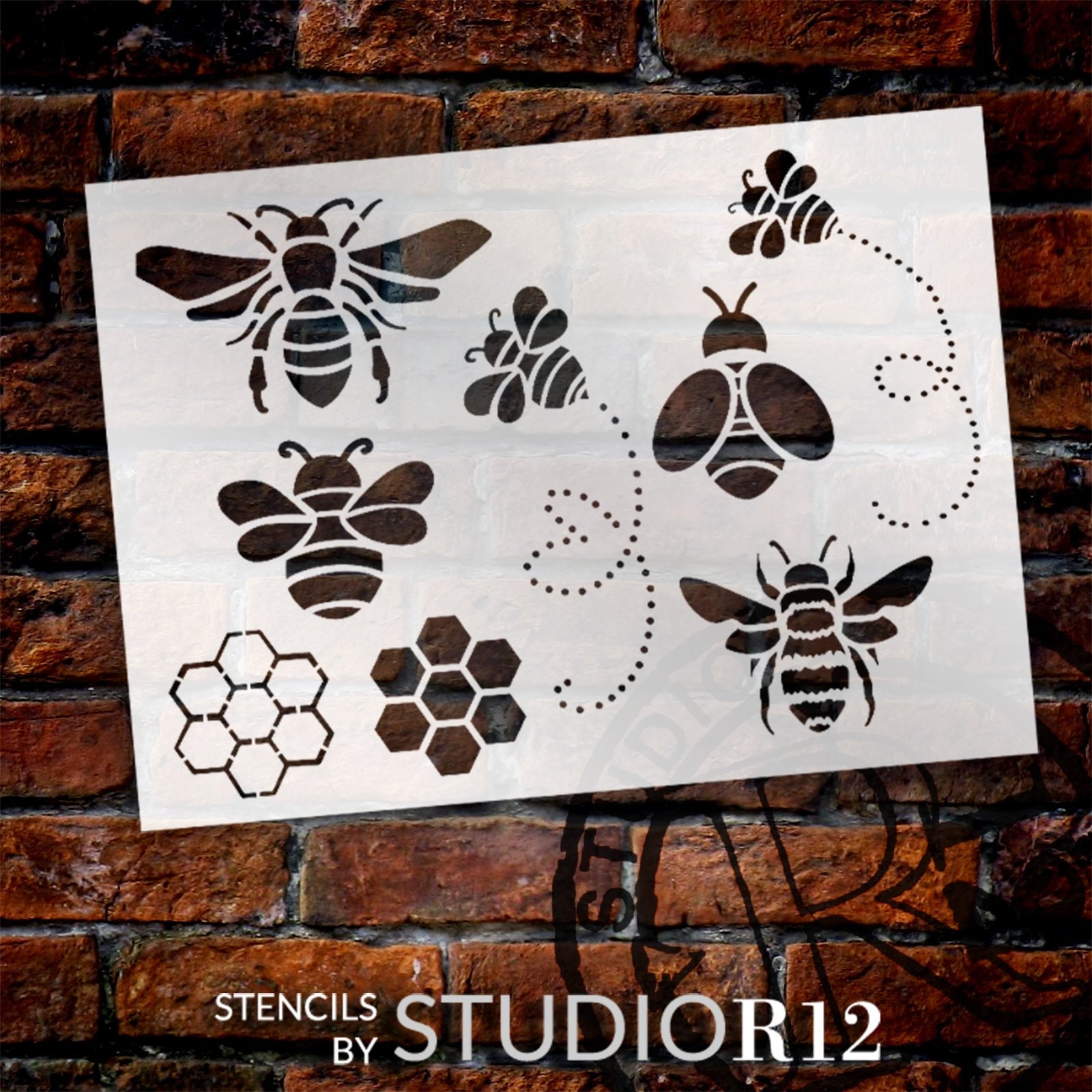 Bee Embellishments Stencil by Studior12 Craft DIY Spring - Etsy