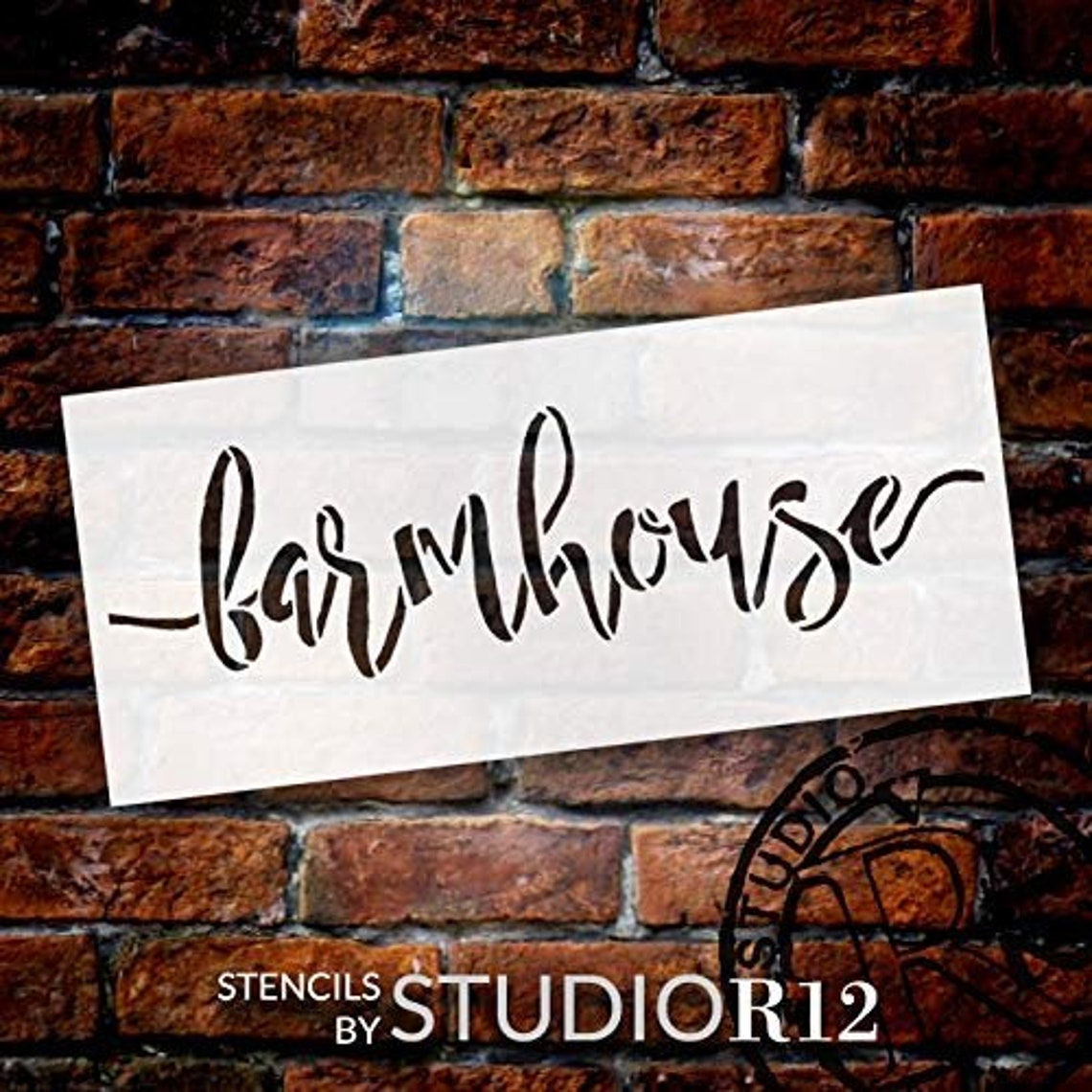 Farmhouse Stencil by StudioR12 Cursive Script Reusable Mylar | Etsy
