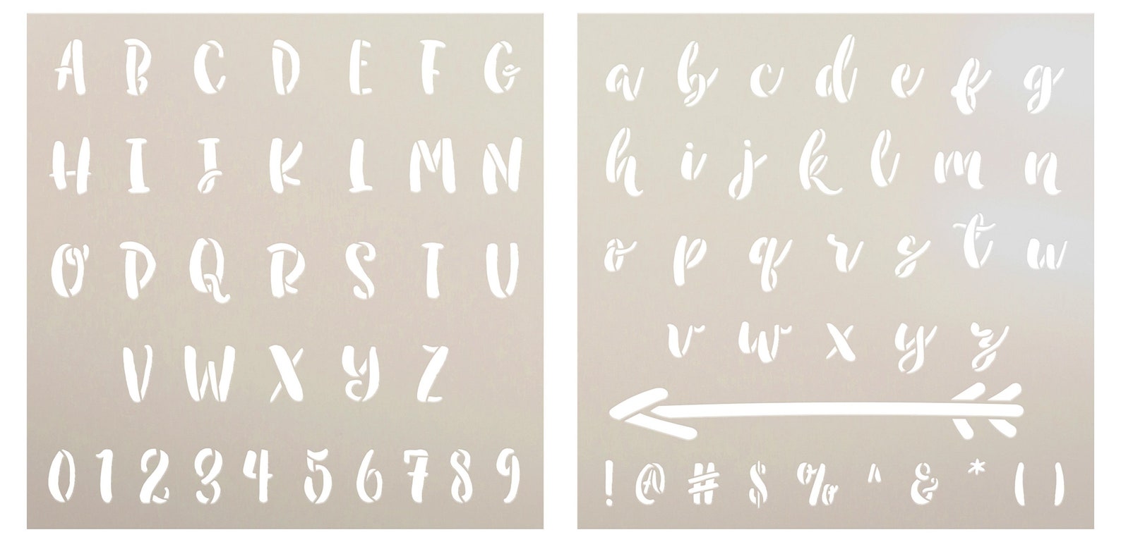 Hand Drawn Script Lettering Stencils by StudioR12 Reusable | Etsy