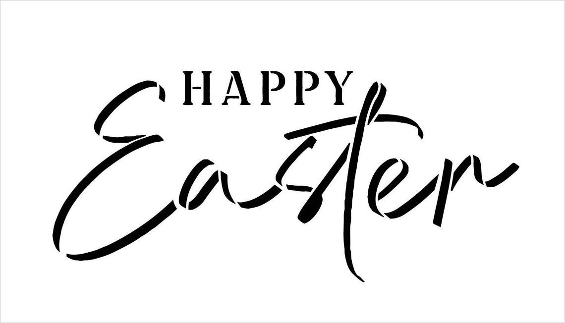 Happy Easter Cursive Script Stencil by StudioR12 DIY | Etsy