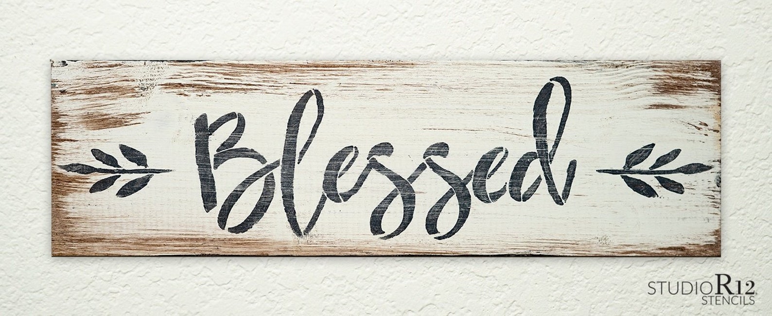Blessed Cursive Script Font Stencil by Studior12 for - Etsy