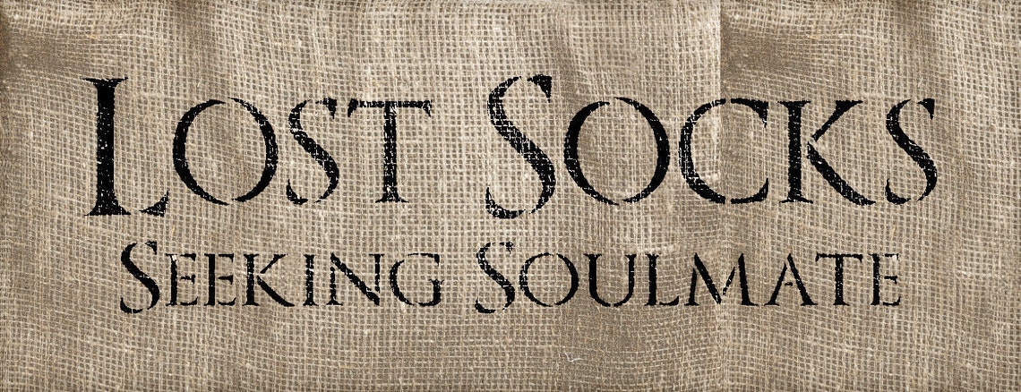 Lost Socks Seeking Soulmate Word Stencil Select Size | Etsy