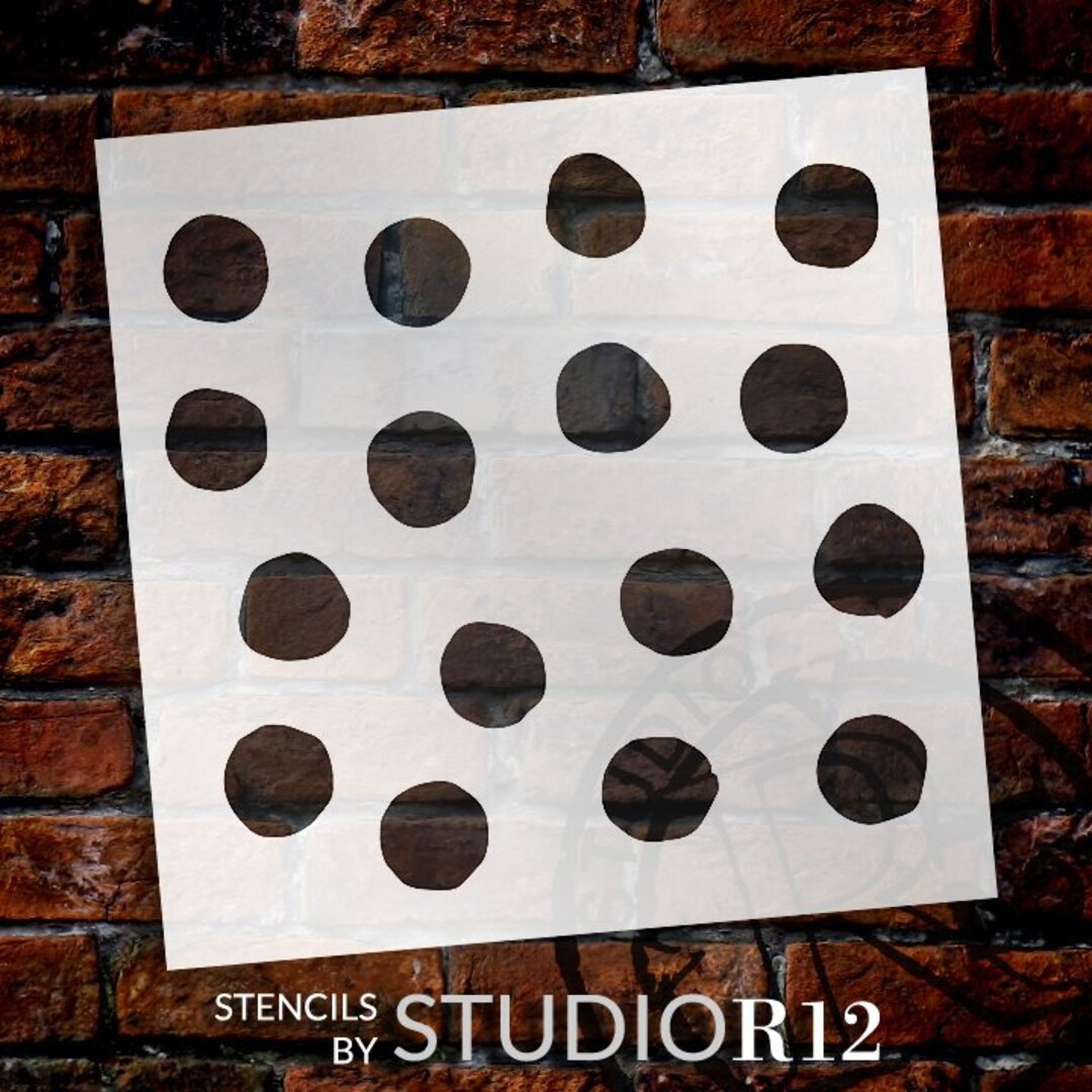 Hand Drawn Polka Dot Background Stencil by Studior12 Simple - Etsy