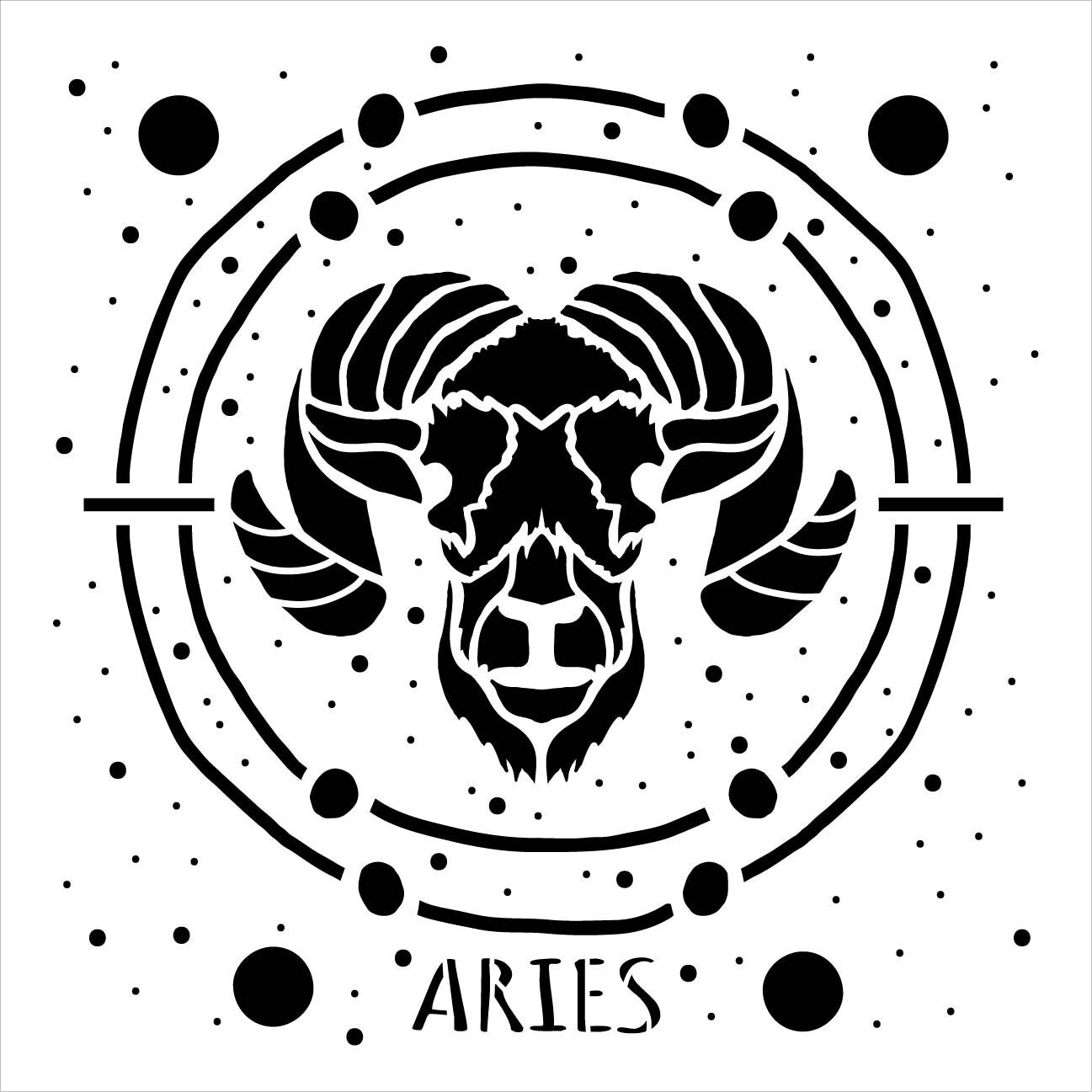Aries Astrological Stencil by Studior12 DIY Star Sign Zodiac - Etsy