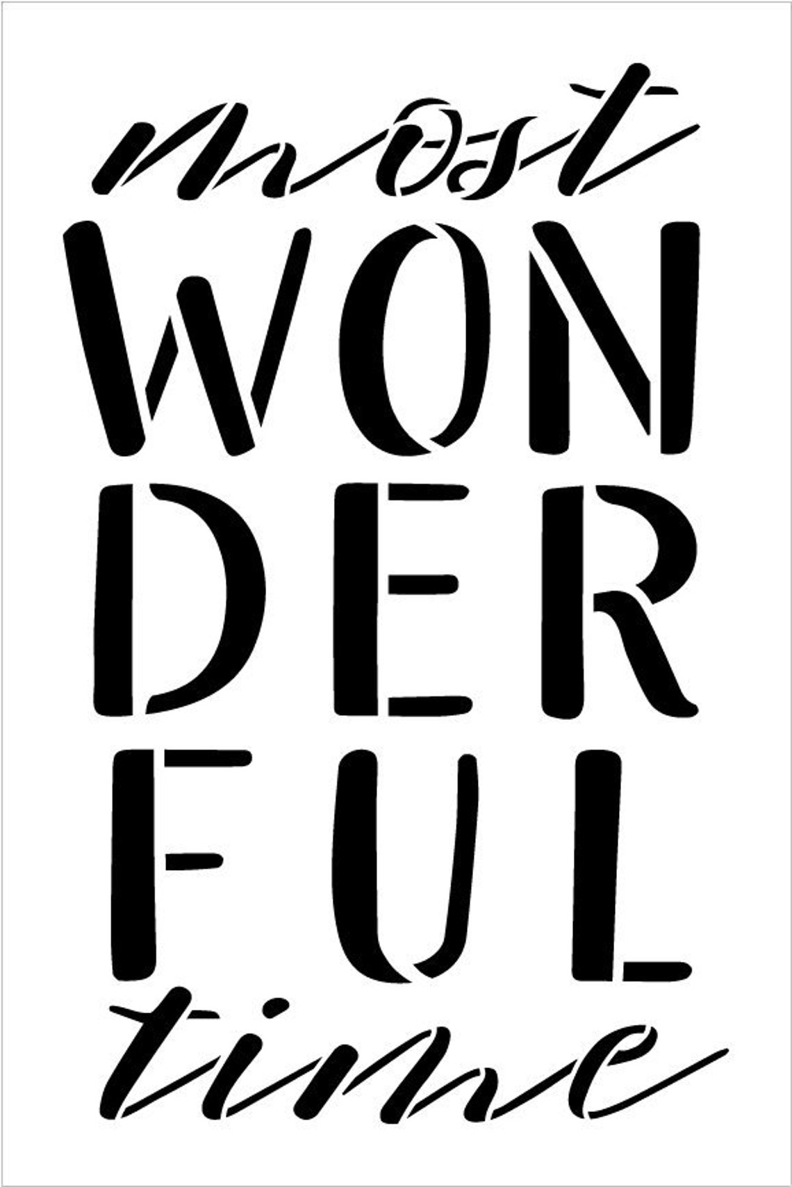 Most Wonderful Time Stencil by StudioR12 DIY Christmas | Etsy