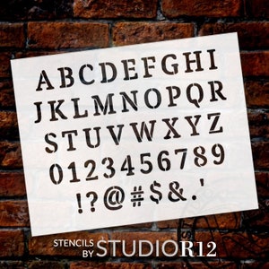 Letter Stencil by Studior12 Uppercase Alphabet With Numbers and Symbols ...
