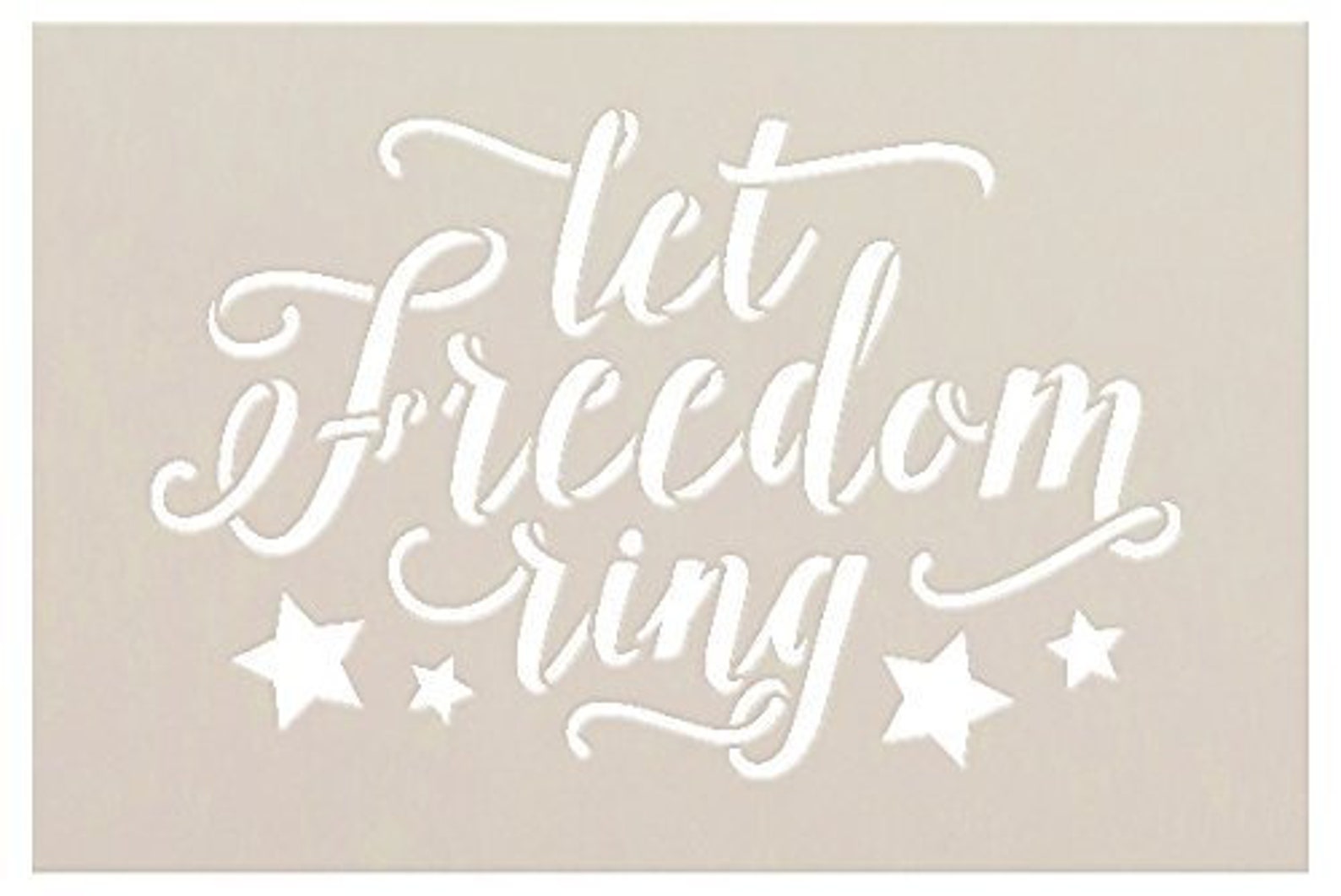 Let Freedom Ring Stencil With Stars by Studior12 Script Style - Etsy