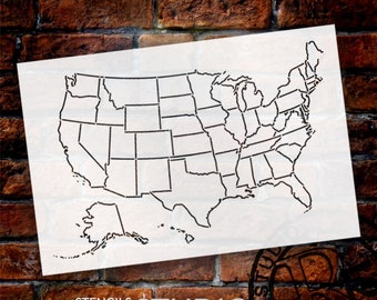 USA Map Stencil - Etsy