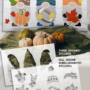 Fall Gnome Embellishment Stencil by Studior12 DIY Autumn - Etsy
