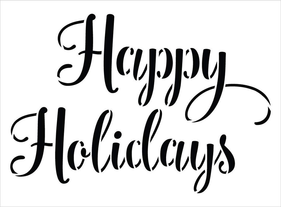 Happy Holidays Script Stencil by Studior12 DIY Simple - Etsy