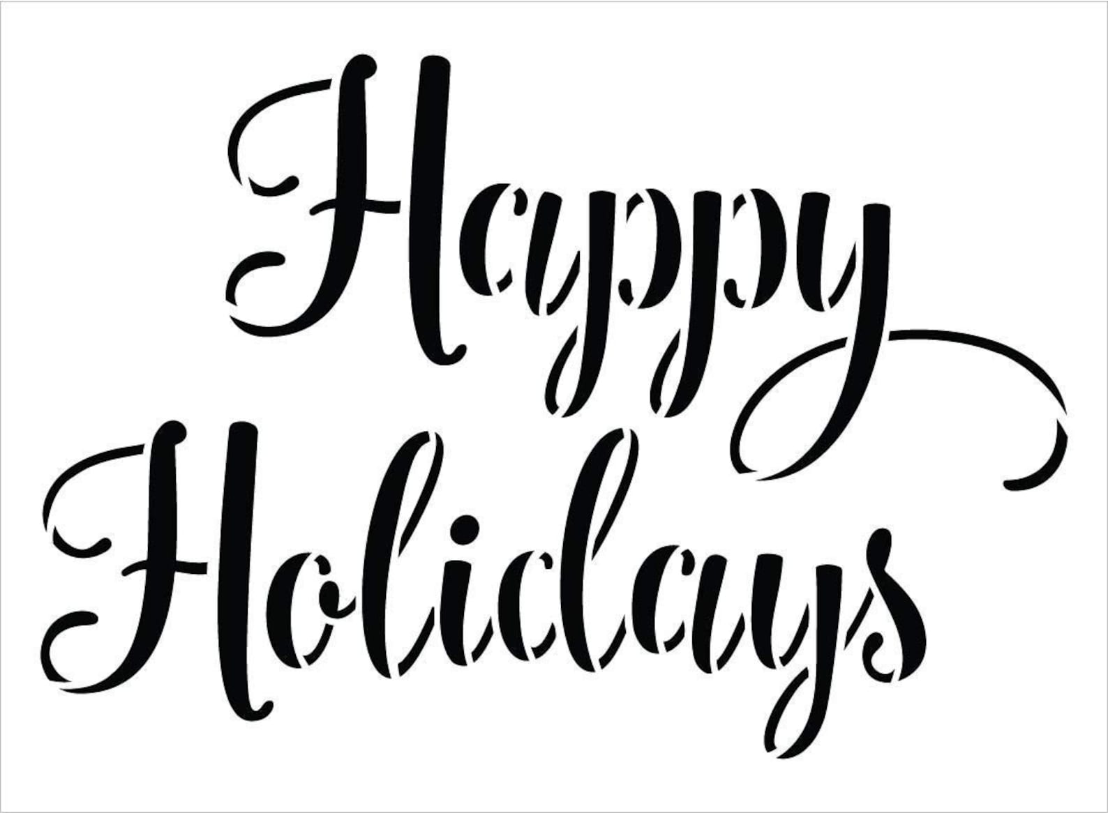 Happy Holidays Script Stencil by Studior12 DIY Simple - Etsy