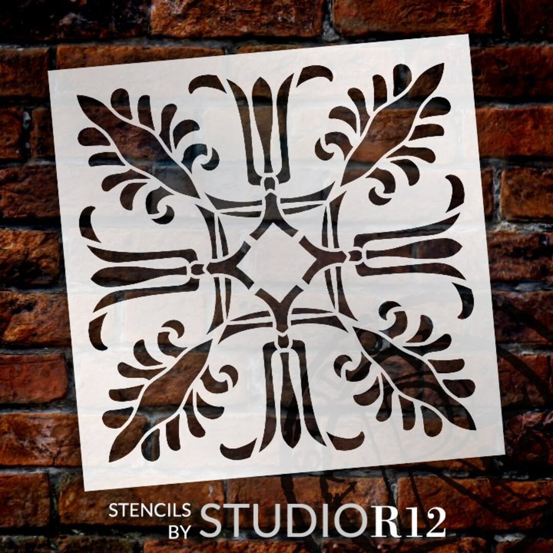 Palmette Flower Cross Pattern Stencil by Studior12 Craft DIY Greek ...