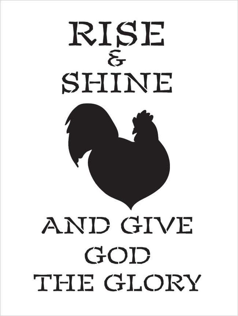Give God the Glory Rooster Word Art Stencil Select Size - Etsy