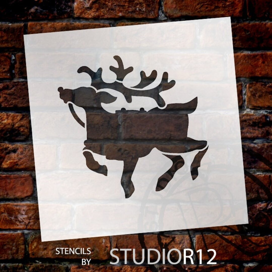 Christmas Shapes Stencil Rudolph Select Size STCL1576 - Etsy