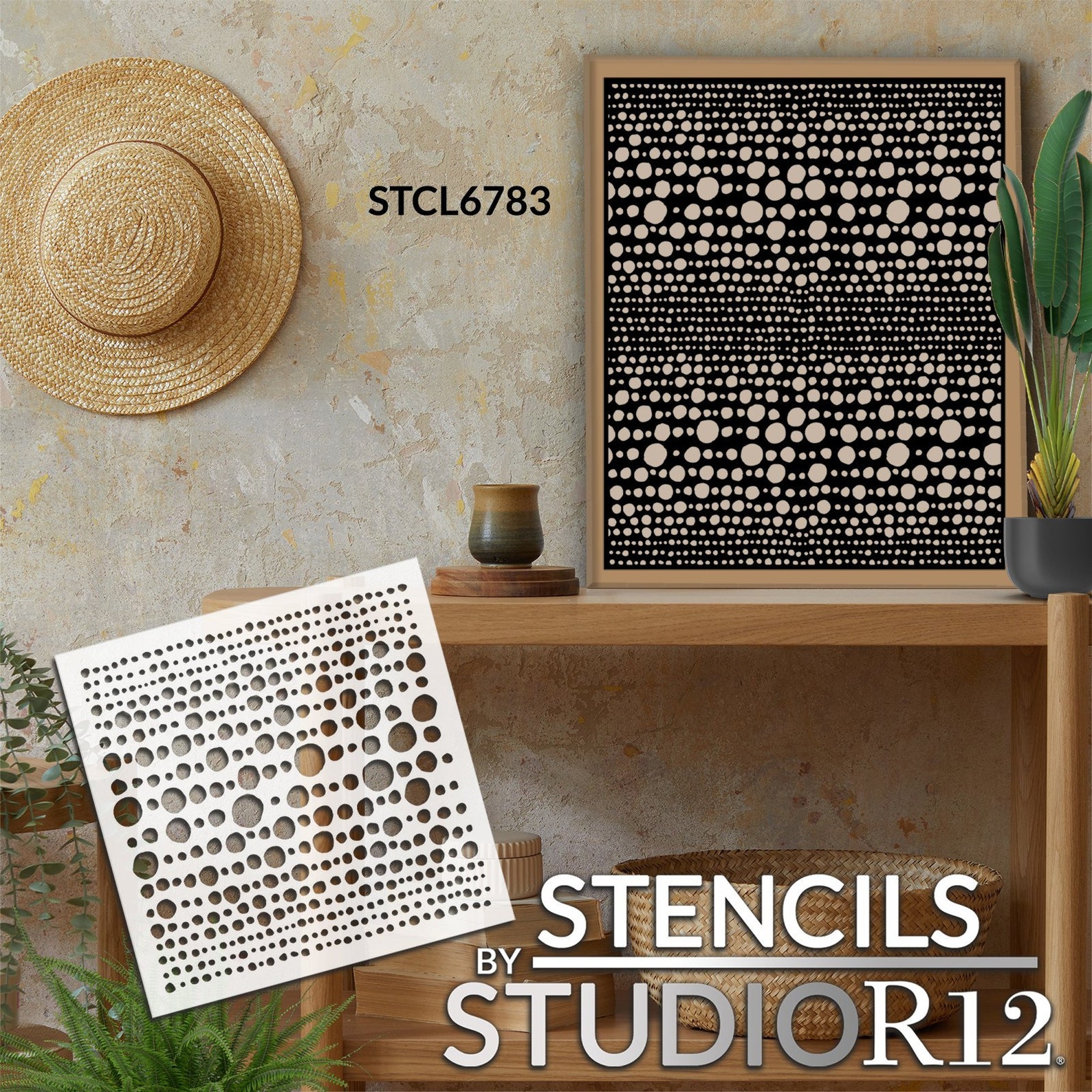 Hand Drawn Dots Stencil by Studior12 Select Size USA Made - Etsy