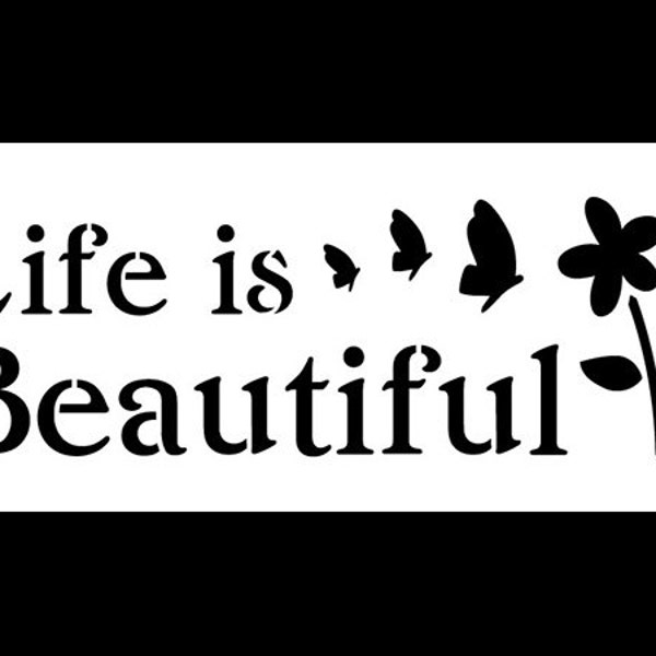 Life is Beautiful Stencil - Etsy