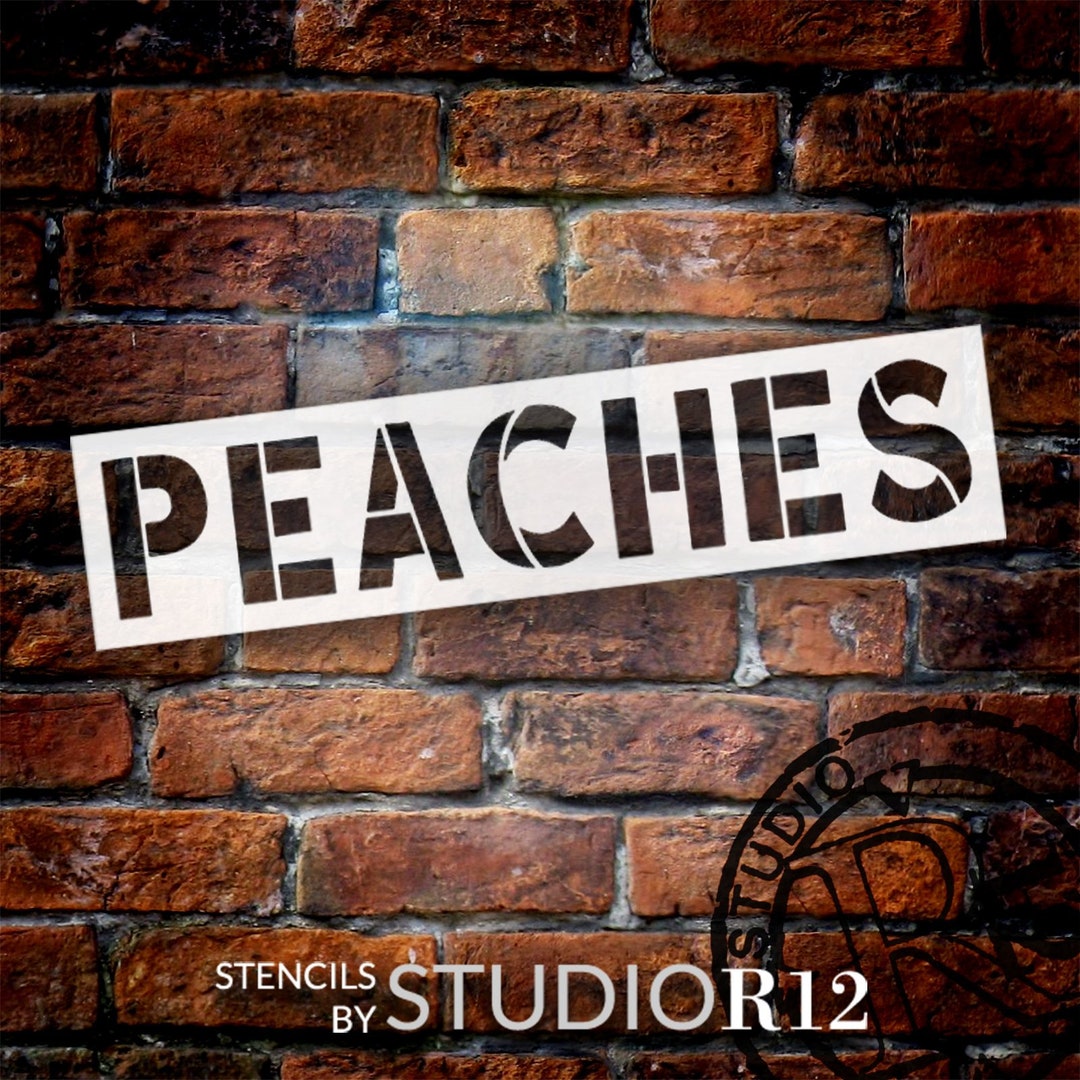 Horizontal Peaches Word Art Stencil by Studior12 Select Size - Etsy