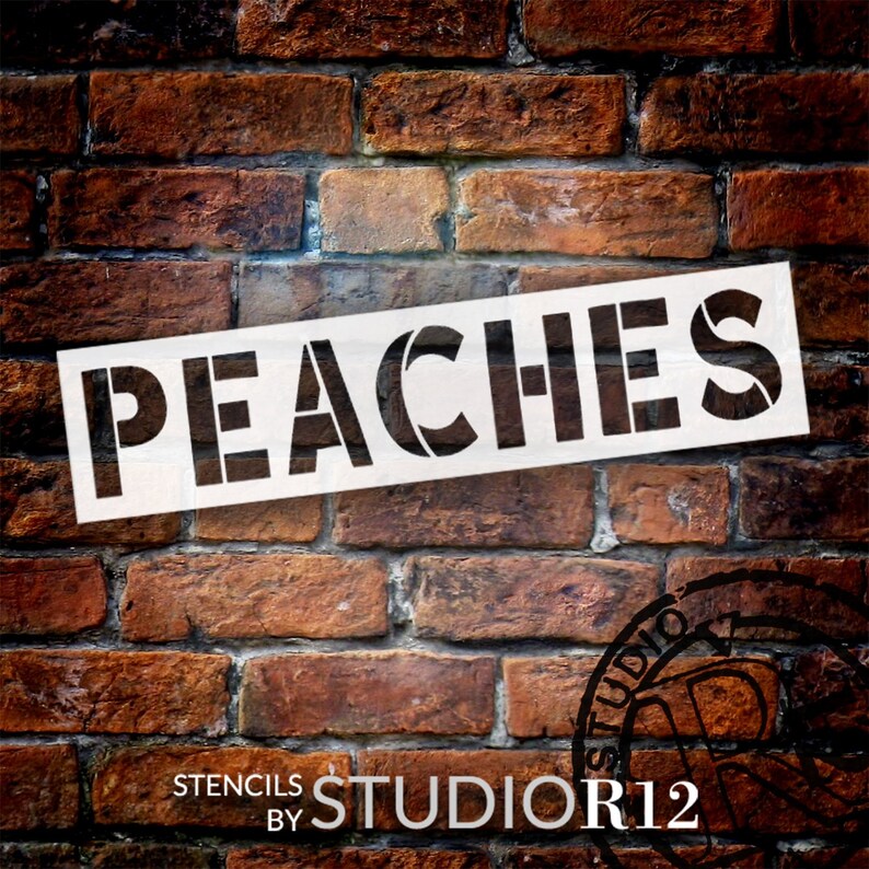 Horizontal Peaches Word Art Stencil by Studior12 Select Size - Etsy