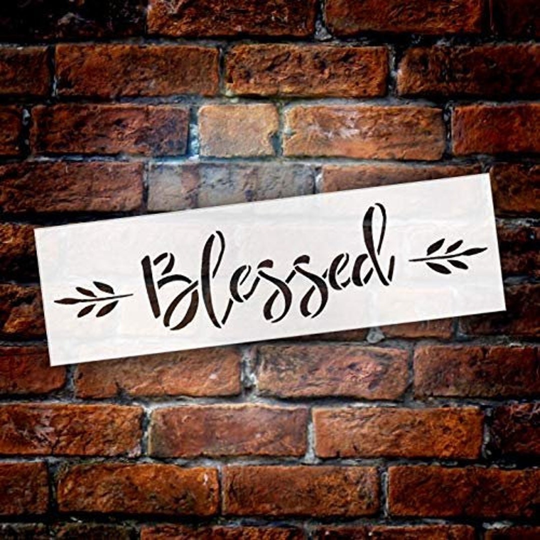 Blessed Cursive Script Font Stencil by Studior12 for Painting Wood ...