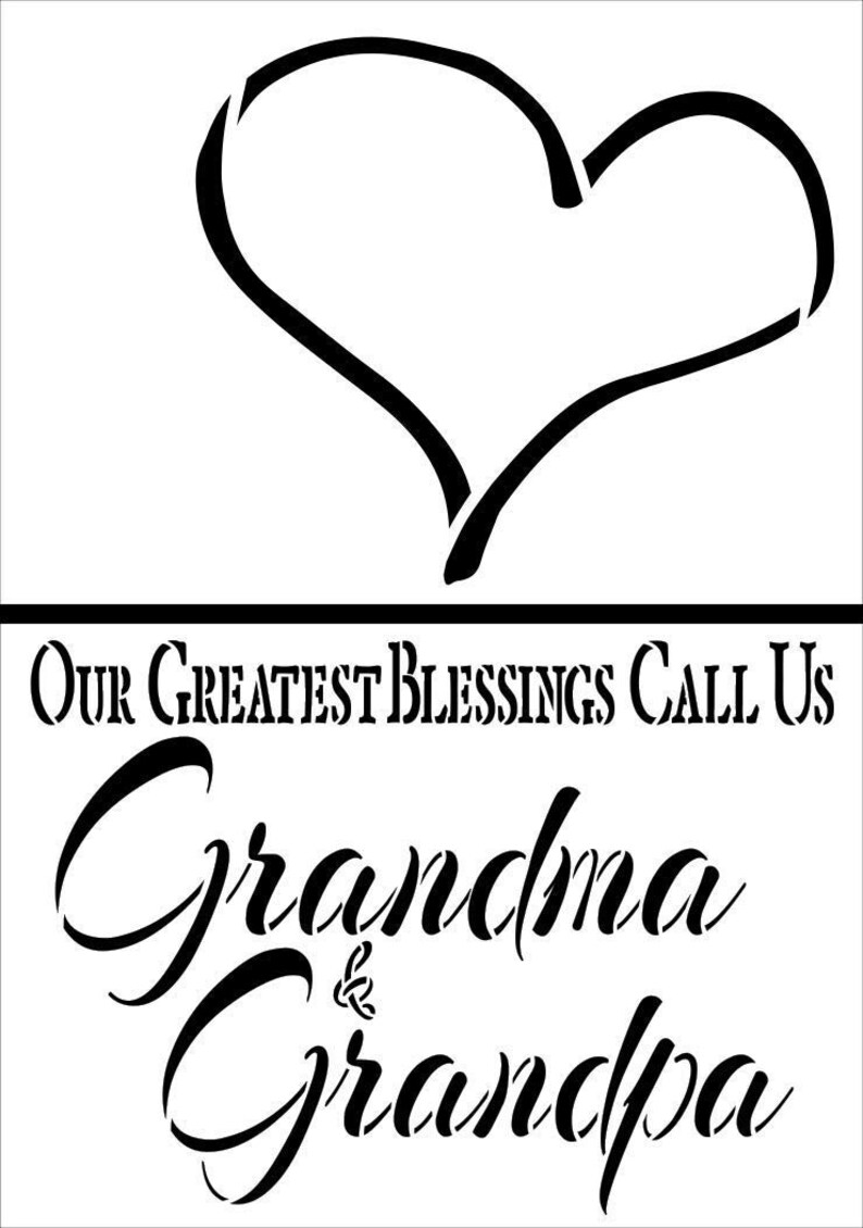 Our Greatest Blessings Call Us Grandma And Grandpa Stencil 2 Etsy
