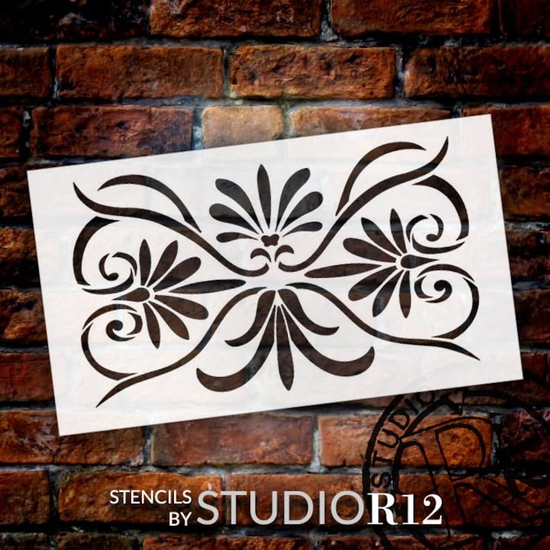 Palmette Floral Ornament Pattern Stencil by Studior12 Craft - Etsy